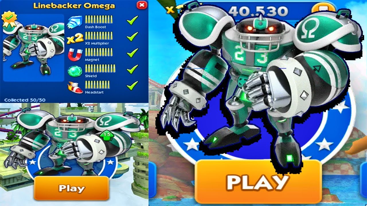 Sonic Dash - Linebacker Omega New Character Unlocked Update - All 50 ...