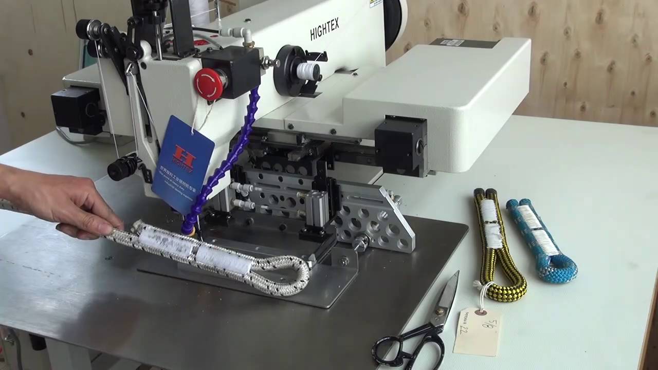 Specialized rope sewing machine for bar tacking Kernmantle rope - YouTube