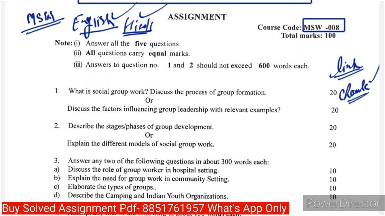 MSW 8 Solved Assignment 23-2024 | MSW 8 Solved Assignment 2023-2024 in English | MSW 8 IGNOU ...