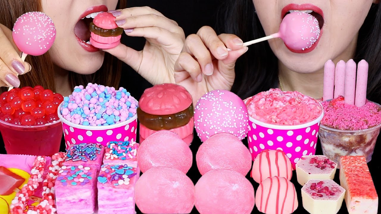 ASMR STRAWBERRY MOCHI, CAKE POP, POPPING BOBA, GUMMY BURGER, COTTON ...