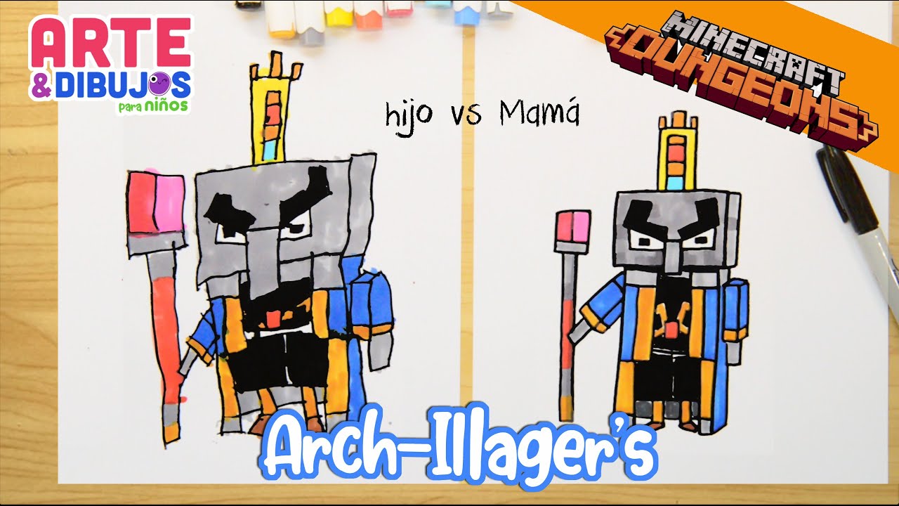 Como dibujar MINECRAFT dungeons arch illager - YouTube