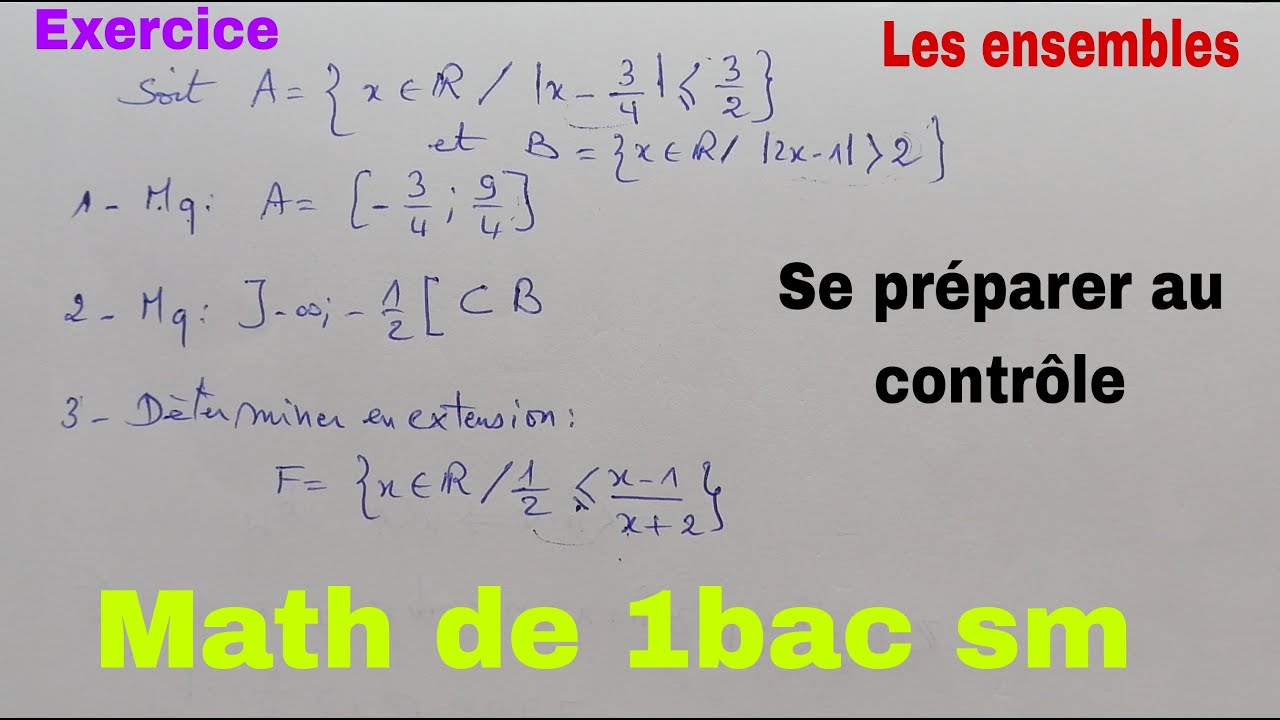 les ensembles......math de 1bac sm - YouTube
