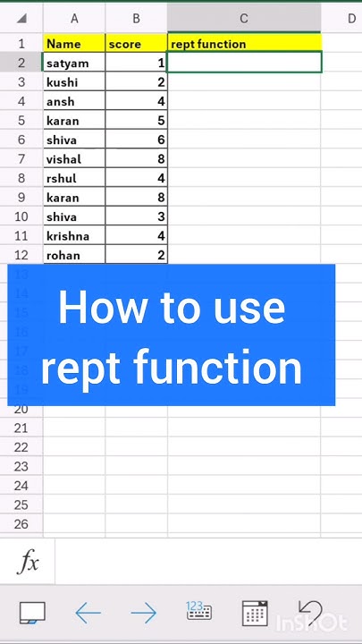 HOW TO REPT FUNCTION IN EXCEL| #SHORT #excel #exceltips - YouTube