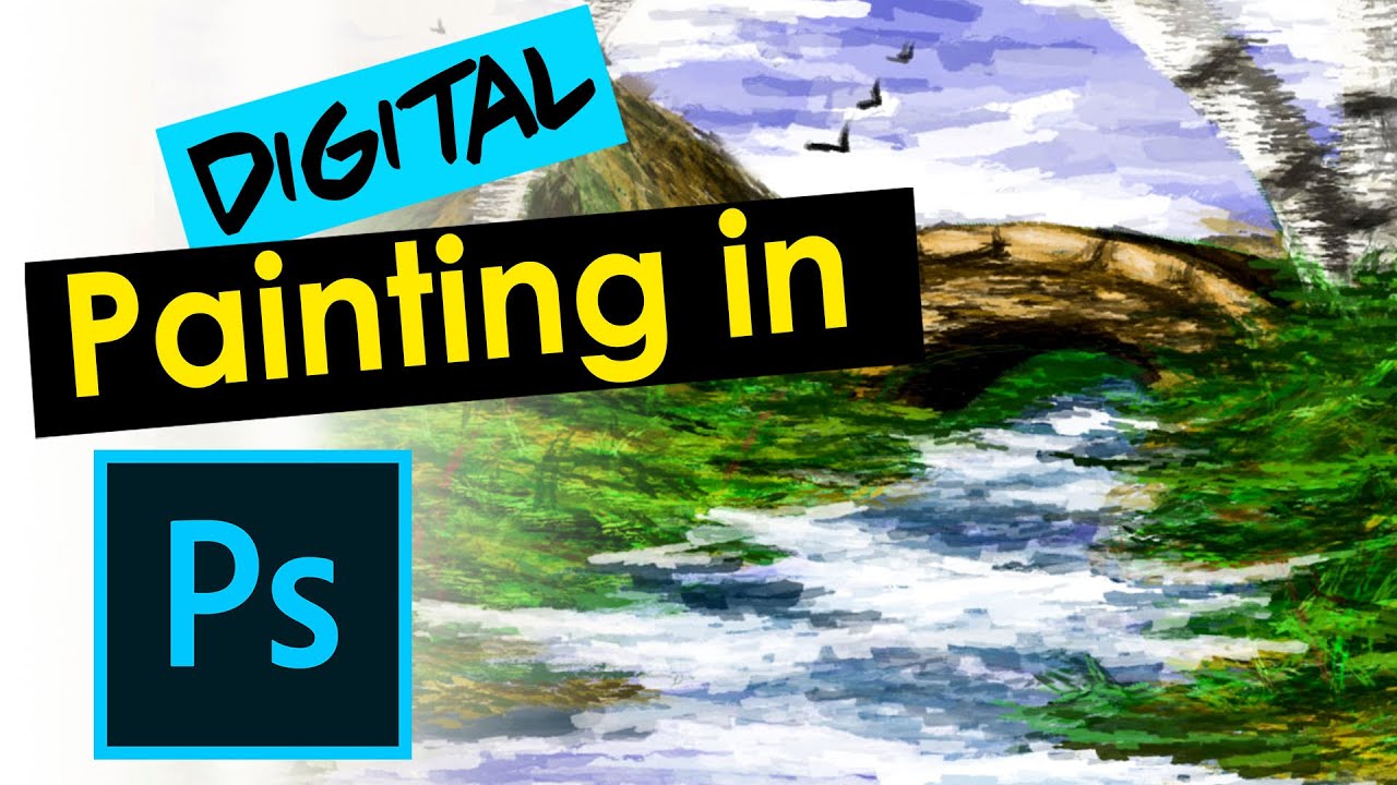 how to paint a landscape painting in photoshop| digital landscape ...