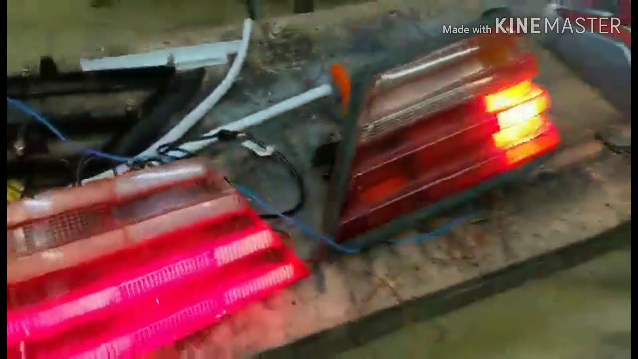 Mercedes w124 LED backlight w124 arka lamba rear lights taillights ...