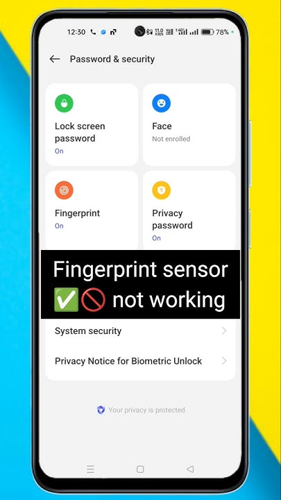 fingerprint sensor not working - YouTube