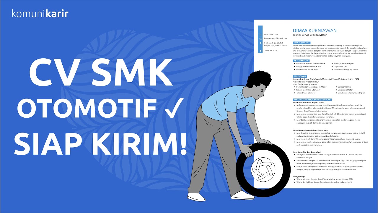 Toolkit CV SMK Lulusan Otomotif – Contoh Profil, Skill & Kalimat Siap ...