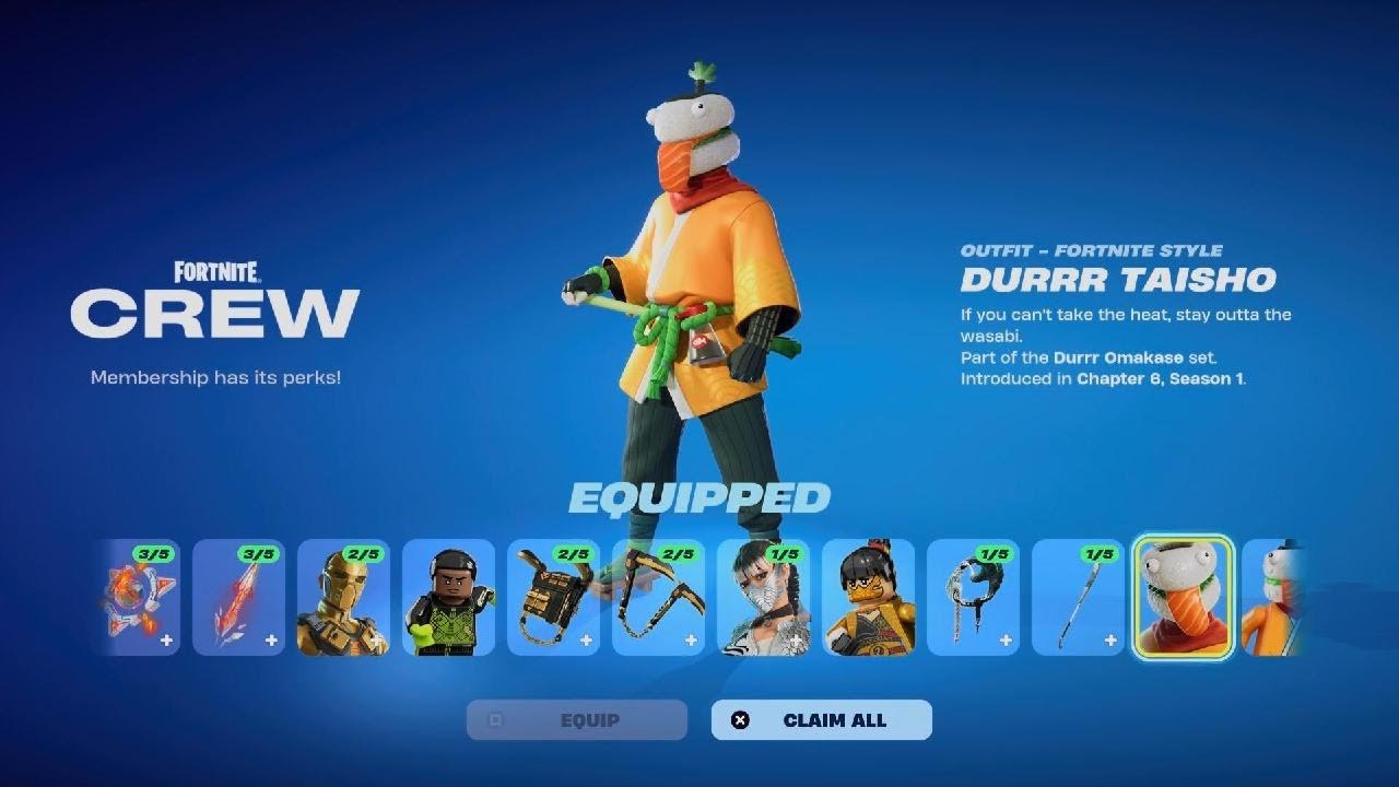 Fortnite CREW PACK DAY+GILDED SKULLY BUNDLE+STARTING PRANCE EMOTE NEW ...