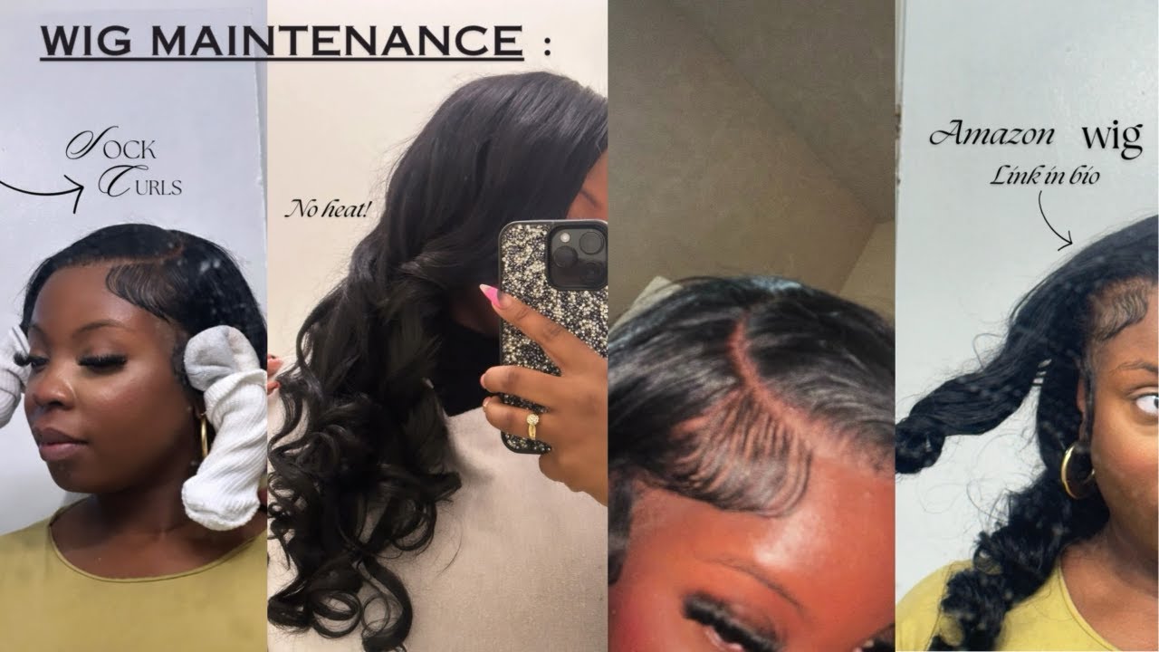 AMAZON WIG | HEATLESS SOCK CURLS | WIG MAINTENANCE | - YouTube