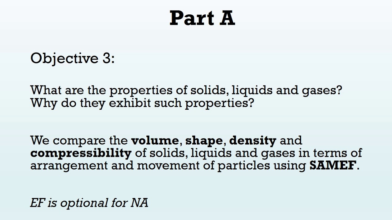 Particulate Nature of Matter Lower Sec Obj 3 - YouTube
