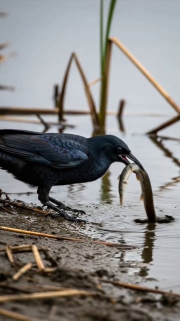 How This Bird See This Eal in The mud ,it Living in Water and mud# ...