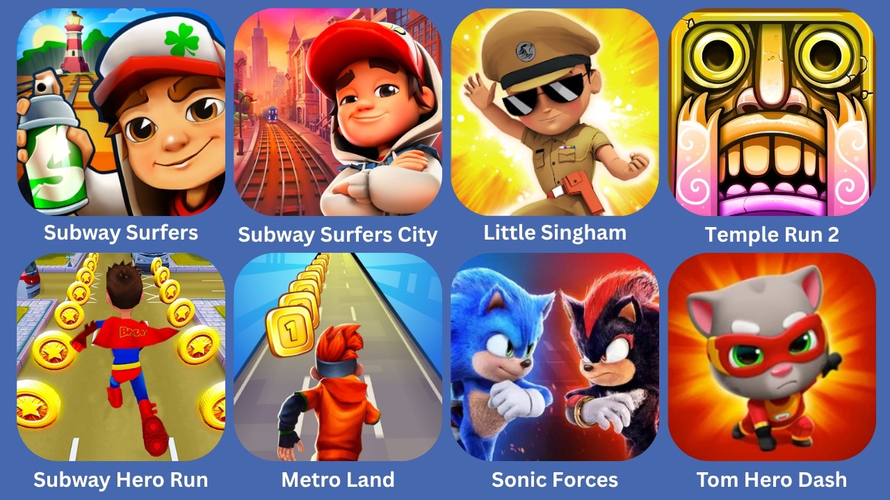 Subway Surfers,Subway Surfers City,Little Singham,Temple Run 2,Subway ...