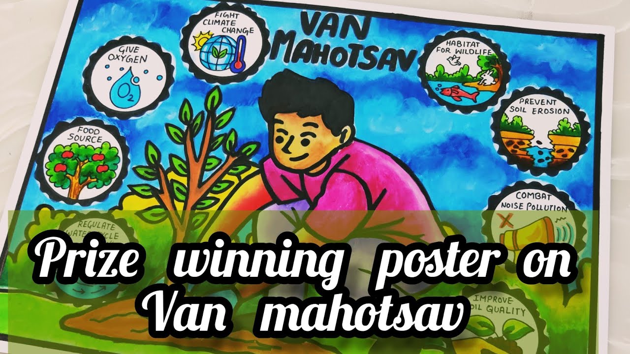 Plant Trees save Trees Easy Poster Making Van Mahotsav Poster plant-trees-save-trees-easy-poster-making-van-mahotsav-poster