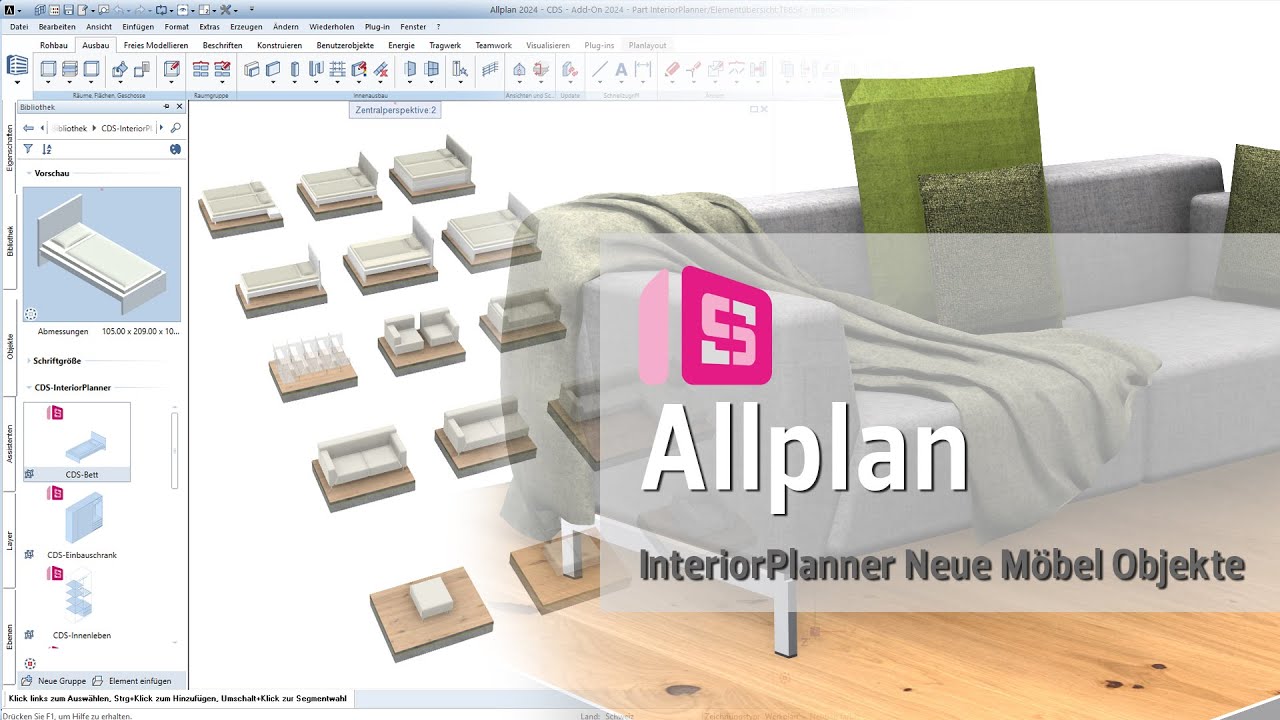 Allplan Part InteriorPlanner Neue Möbel Objekte - YouTube
