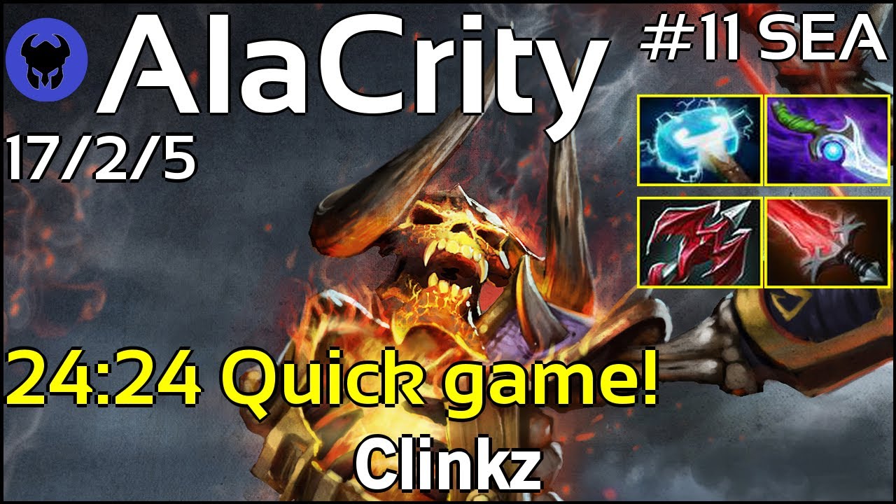 24:24 Quick game! AlaCrity plays Clinkz!!! Dota 2 7.19 - YouTube