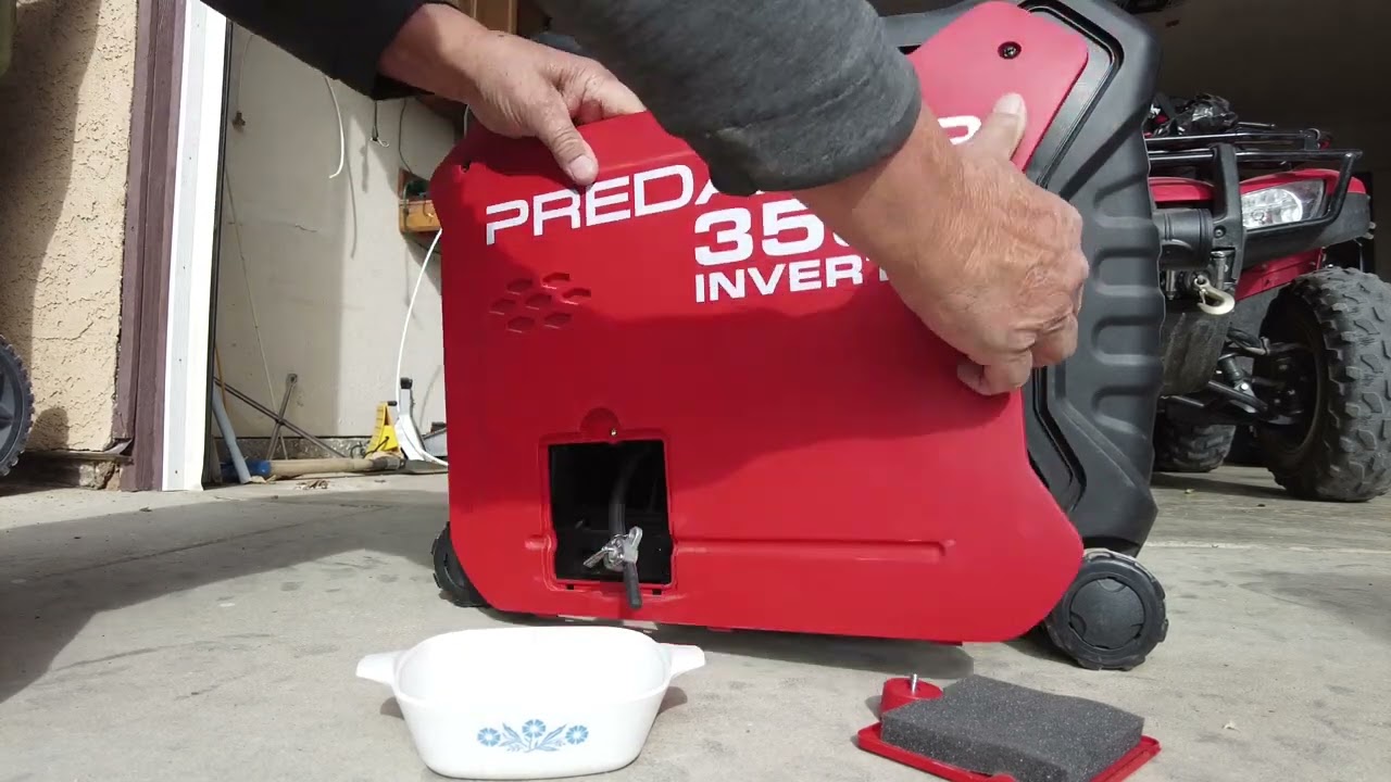 Harbor Freight Predator 3500 battery and carb mods - YouTube