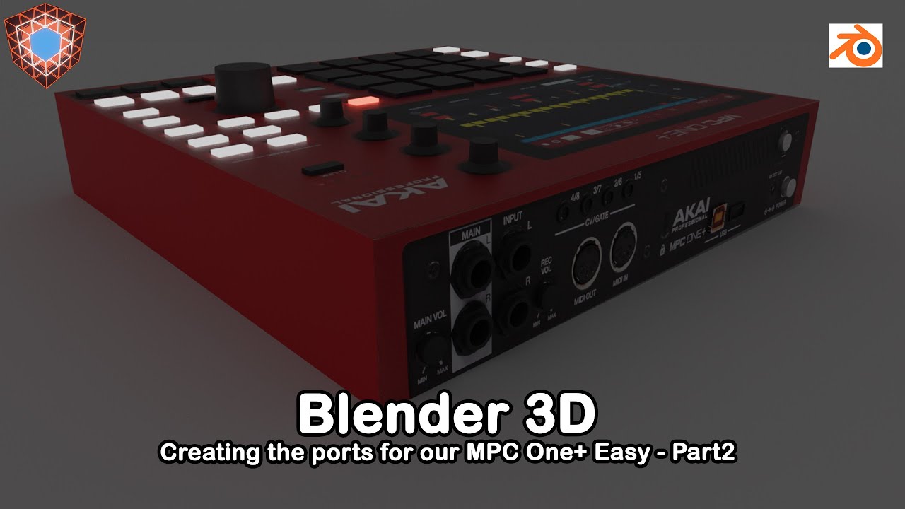 Blender 3D - MPC One Pt2 Creating the ports at the rear of the device ...