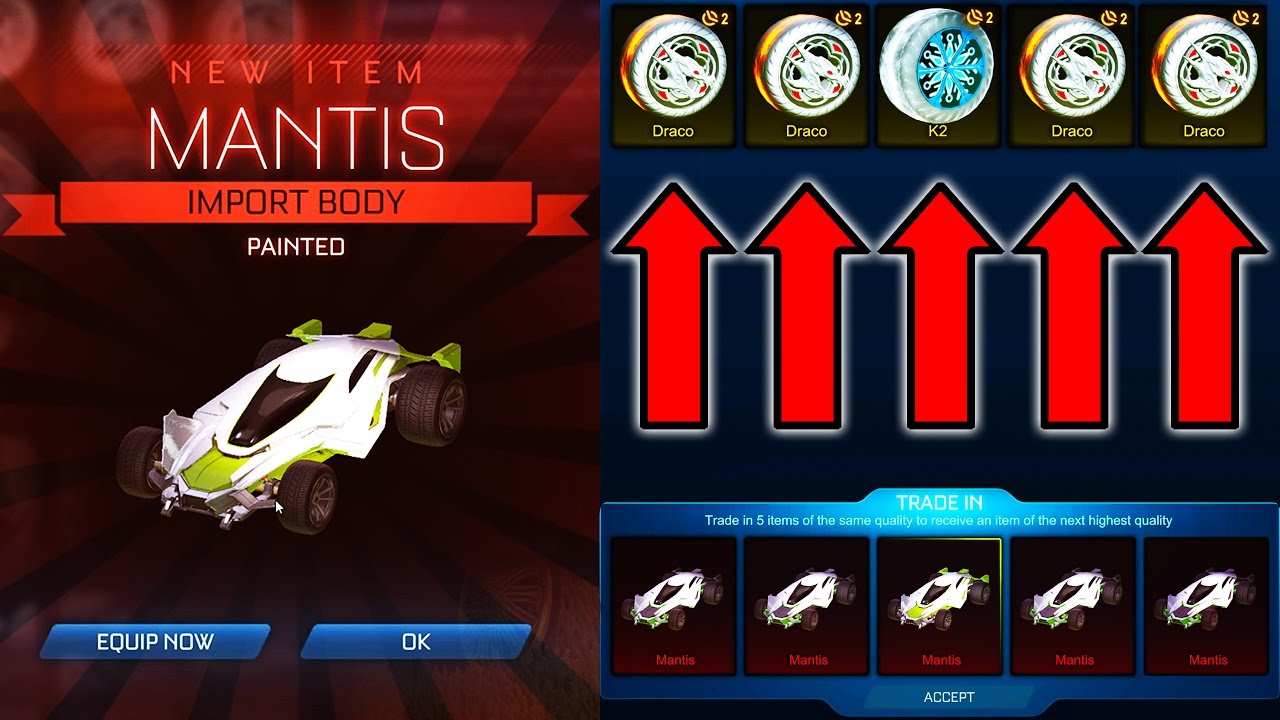100 NITRO CRATE TRADE UP ( Painted MANTIS IN ROCKET LEAGUE!! ) - YouTube
