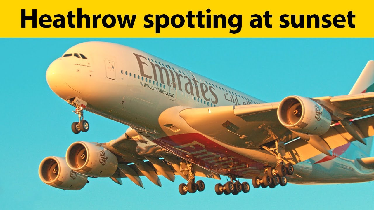 Spectacular London Heathrow spotting at sunset - 4K - YouTube