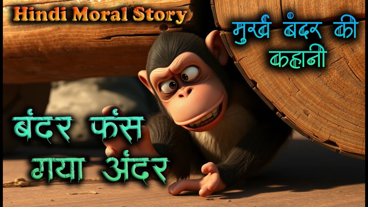 मुर्ख बन्दर की कहानी | Story of Foolish Monkey | Hindi Animated Moral ...