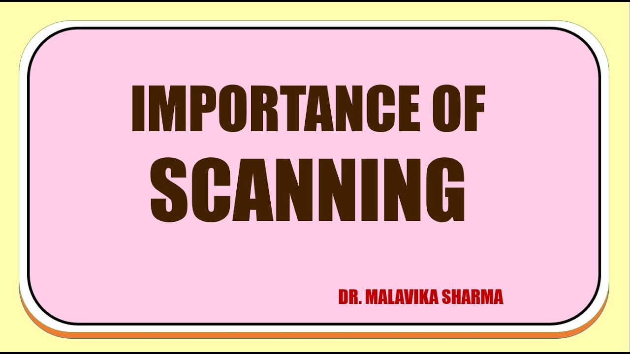 Importance of scanning - YouTube