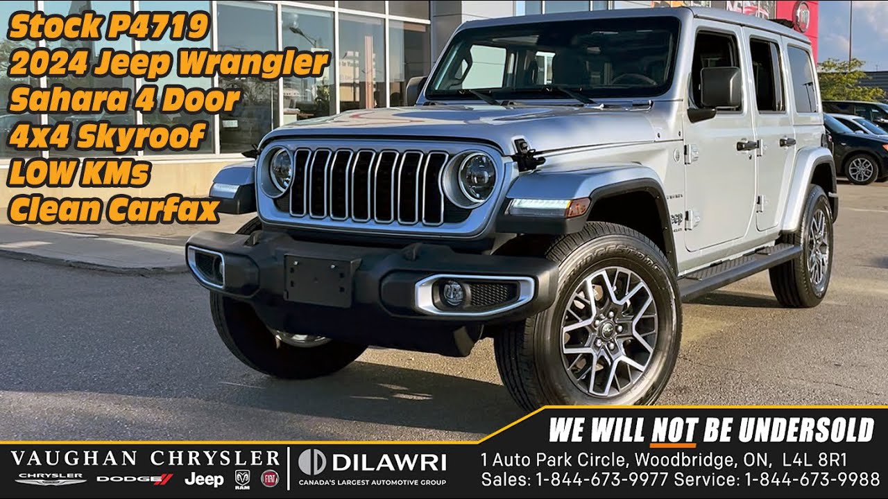 2024 Jeep Wrangler Sahara 4 Door 4x4 Skyroof LOW KMs Clean Carfax at ...