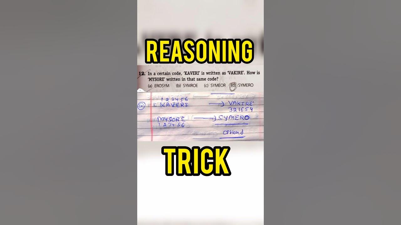 Reasoning Trick Codingdecodingtricks Codingdecodingreasoningtricks Reasoningtricks Reasoning