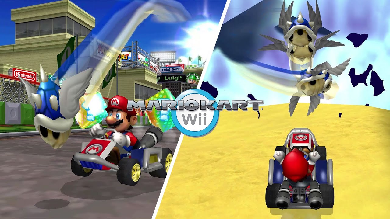 Blue Shell VS Mushroom in MARIO KART WII | Item Hack | 4k60 - YouTube