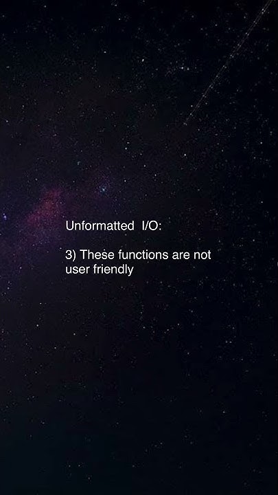 Difference between Formatted and Unformatted I/O functions - YouTube