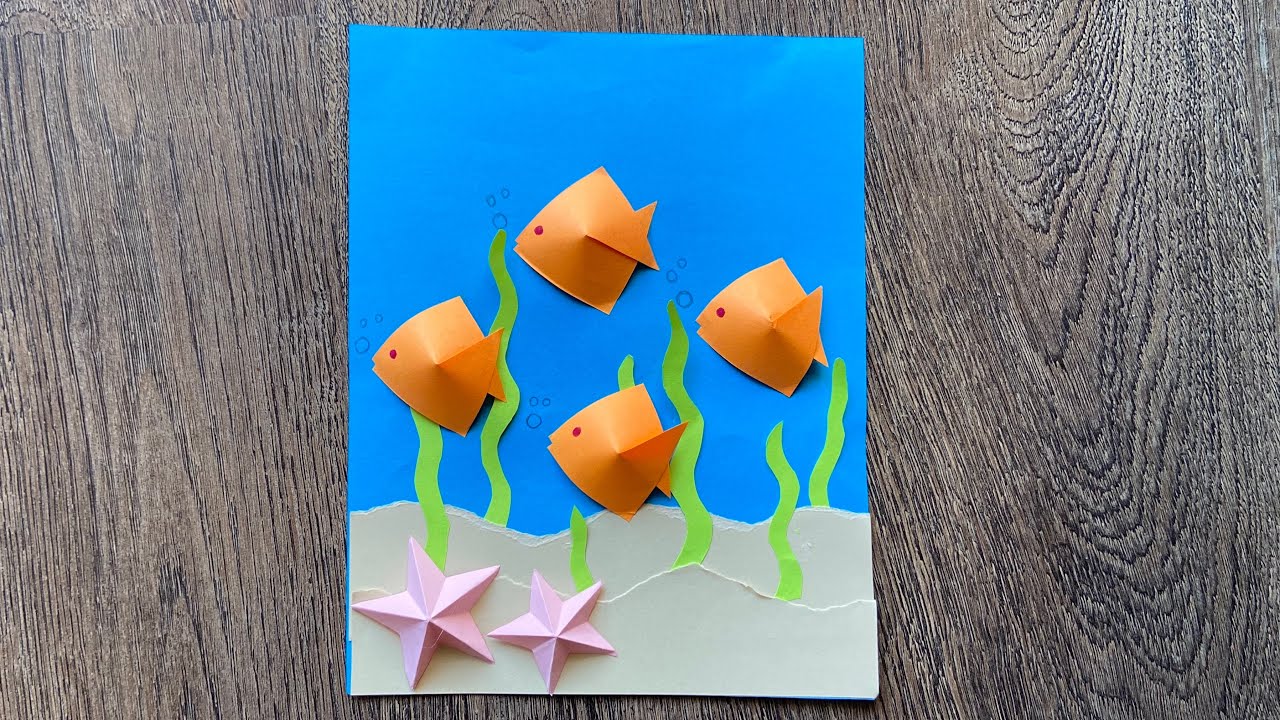 DIY 3D Paper Fish Craft Sea Animal Craft How To Make Fish With Paper Sea Collage Ideas diy-3d-paper-fish-craft-sea-animal-craft-how-to-make-fish-with-paper-sea-collage-ideas