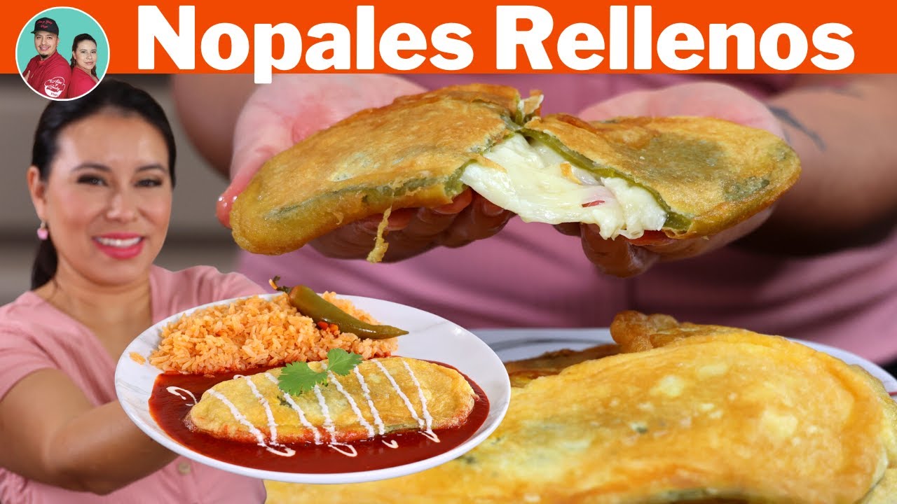 Mira como Hice estos Nopales Rellenos con su Salsa de Guajillo (tienes ...