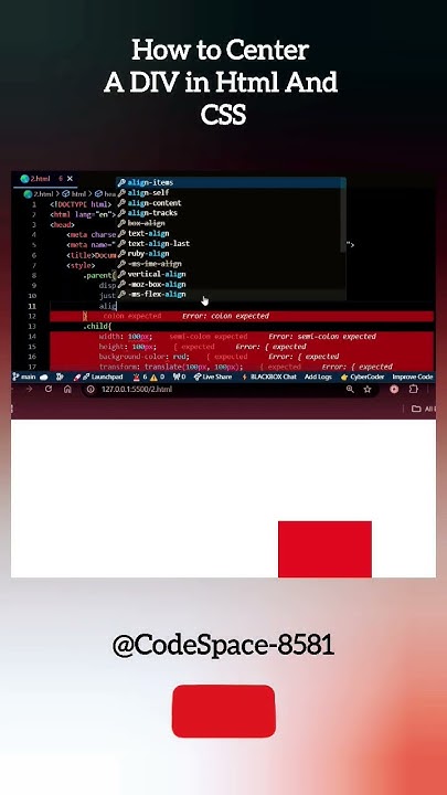 How To Center A Div in Html and CSS.#coding#css#html#webdevelopment#viralvideo#coder#css3#shorts ...