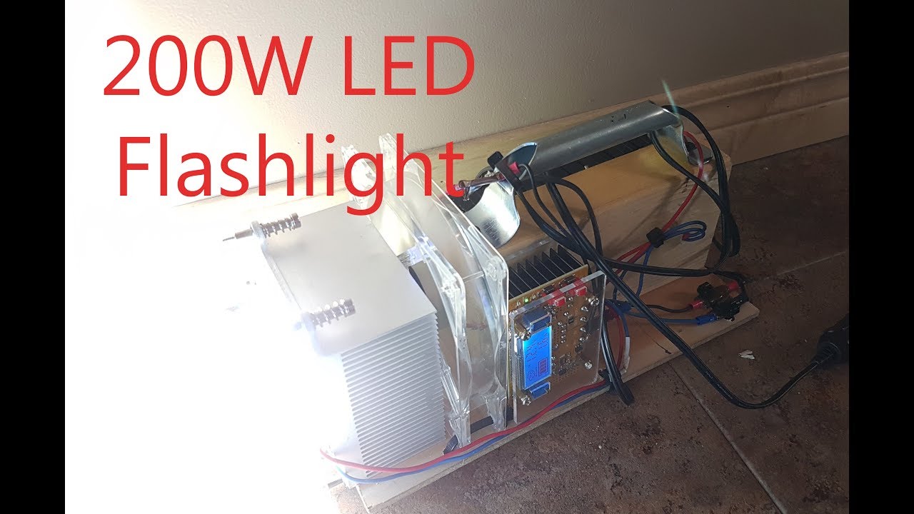 18,000 Lumens!! 200W LED Flashlight - (2000w equiv) - YouTube