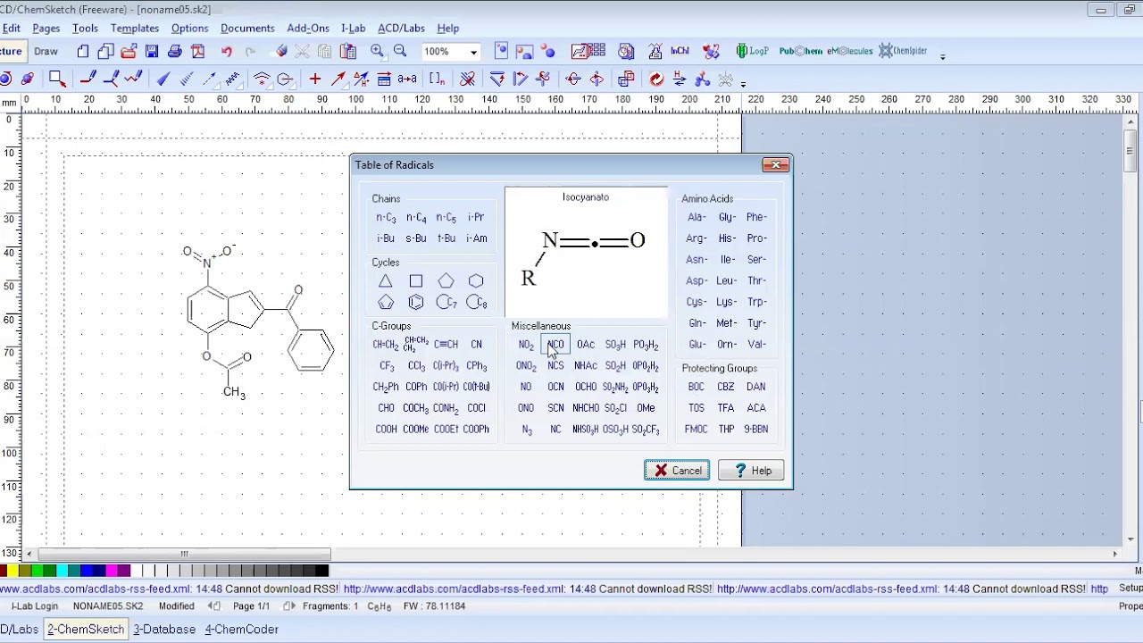 Introduction to Chemsketch Part-4 - YouTube
