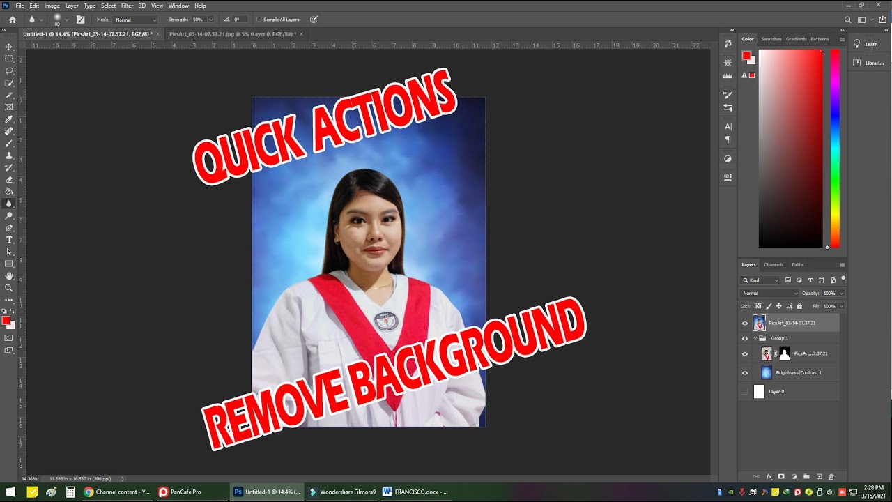 QUICK ACTIONS (REMOVE BACKGROUND) USING PHOTOSHOP - YouTube
