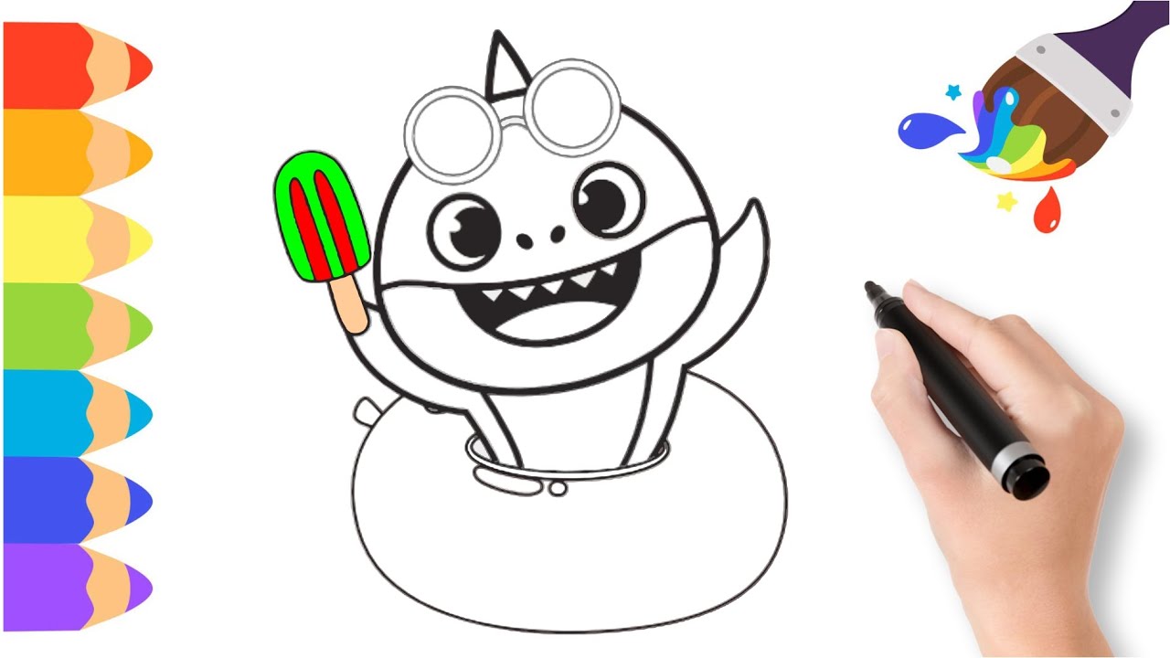 How to Draw Baby Shark Big Show 🎵 Baby Shark Doo Doo Drawing - YouTube
