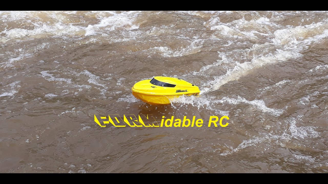 FORMidable Torrent RC jet boat further testing on white water - YouTube