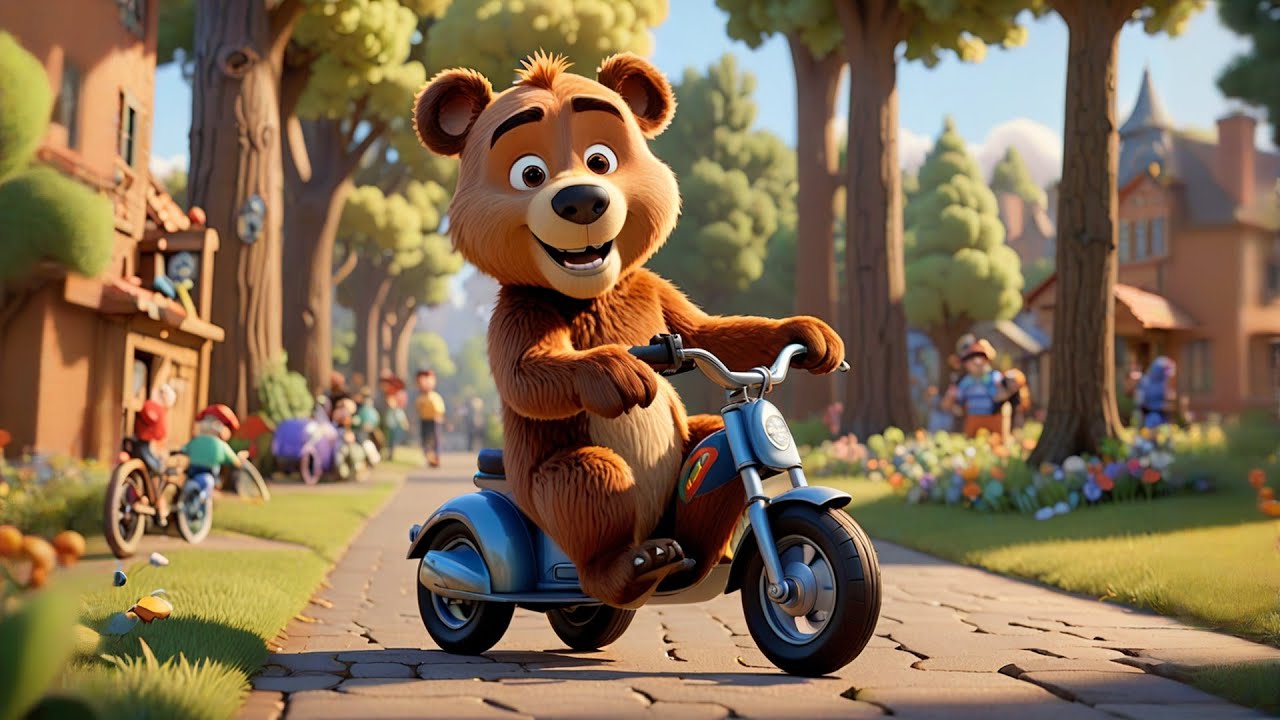 The Bear That Rode a Scooter – Nursery Rhymes Songs for Kids 🐻🛴 - YouTube
