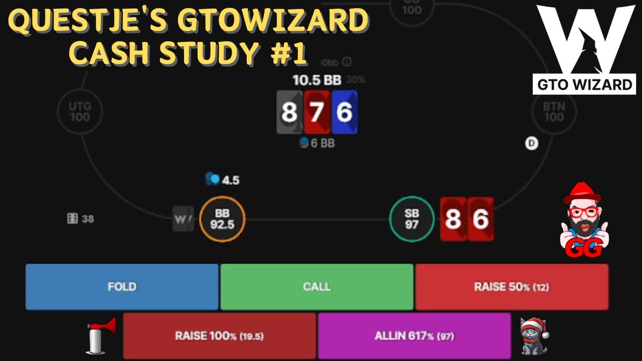 Questje's First Cash Game Study Session! - GTO Wizard Trainer - YouTube
