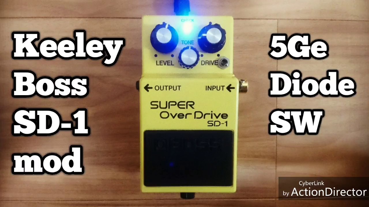 Keeley Boss SD-1 mod 5Ge Diode SW demo (with Les Paul ) - YouTube