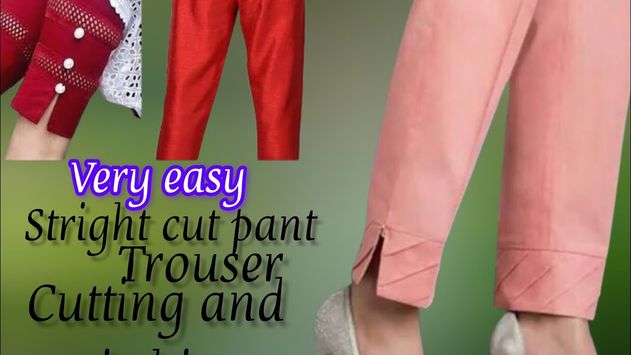 #straight cut pant cutting and stitching#స్ట్రెయిట్ కట్ పాయింట్ కటింగ్ ...