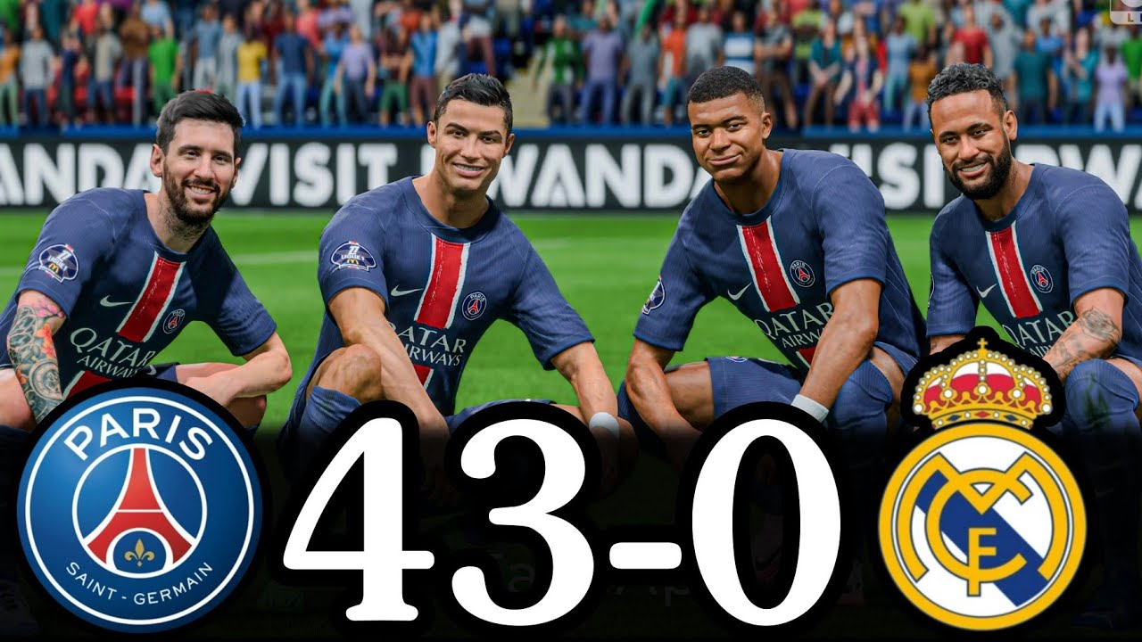 FIFA 25 - RONALDO MESSI NEYMAR & MBAPPE | ALL STARS | PSG 43-0 REAL MADRID - YouTube