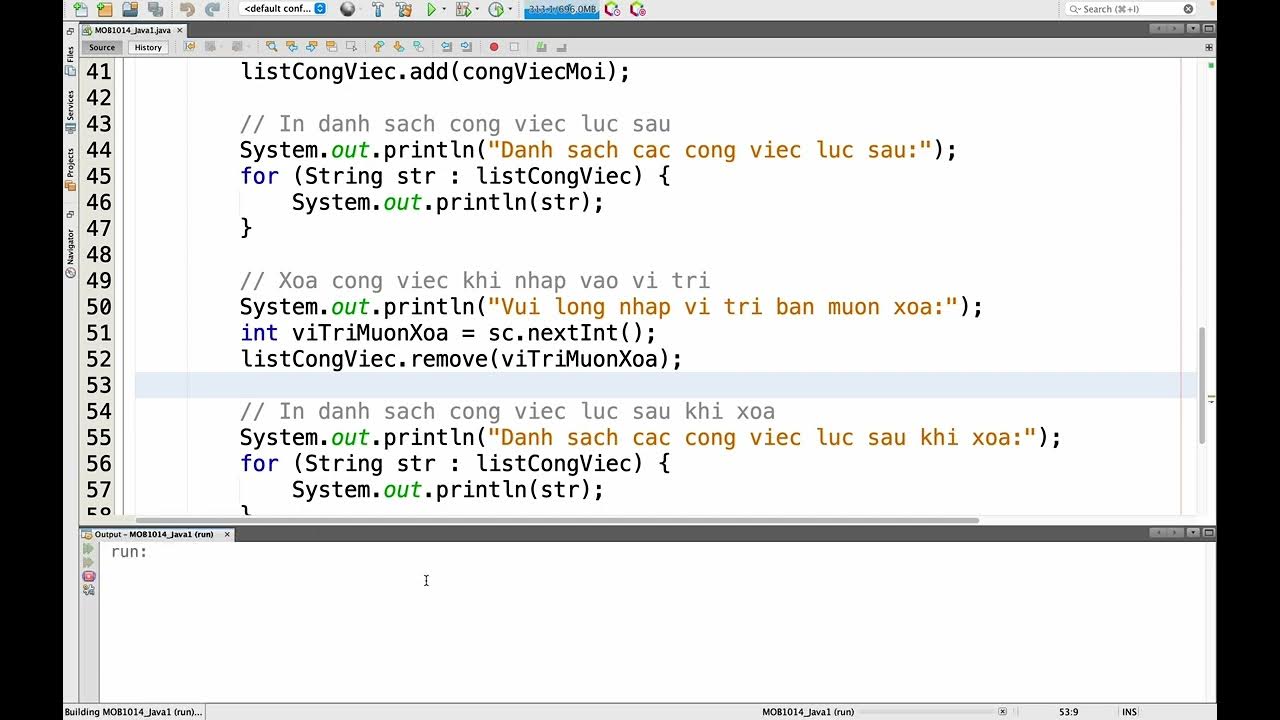 [JAVA] Java 1- P3- Xóa công việc đã hoàn thành - YouTube