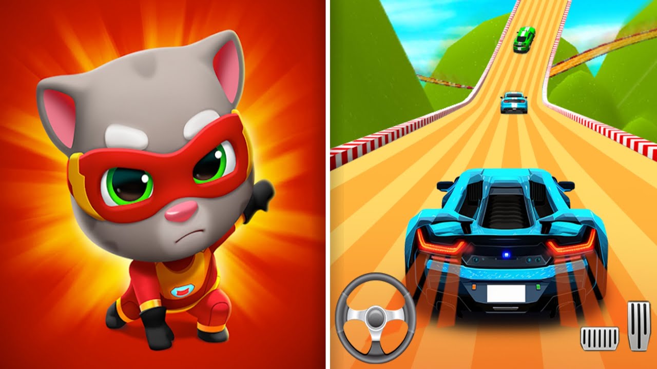 Talking Tom Hero Vs Car Race - Gameplay Speed Battle - Tom Vs all ...