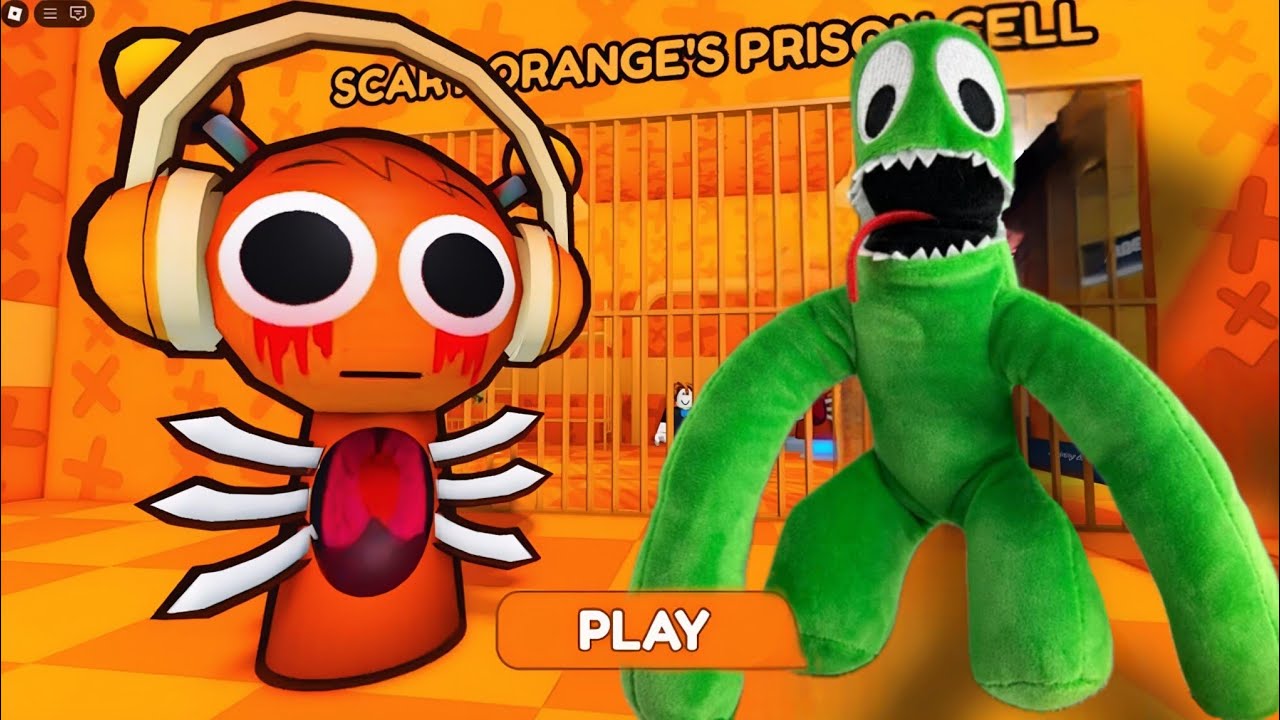 SPRUNKI FAMILY 4 HORROR ORANGE SPRUNKI vs GREEN MONSTER PRISON RUN FULL ...