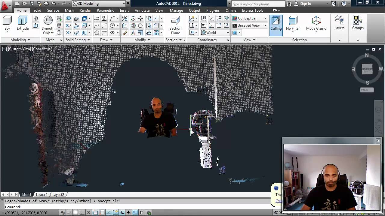 Integrating Kinect with AutoCAD - YouTube