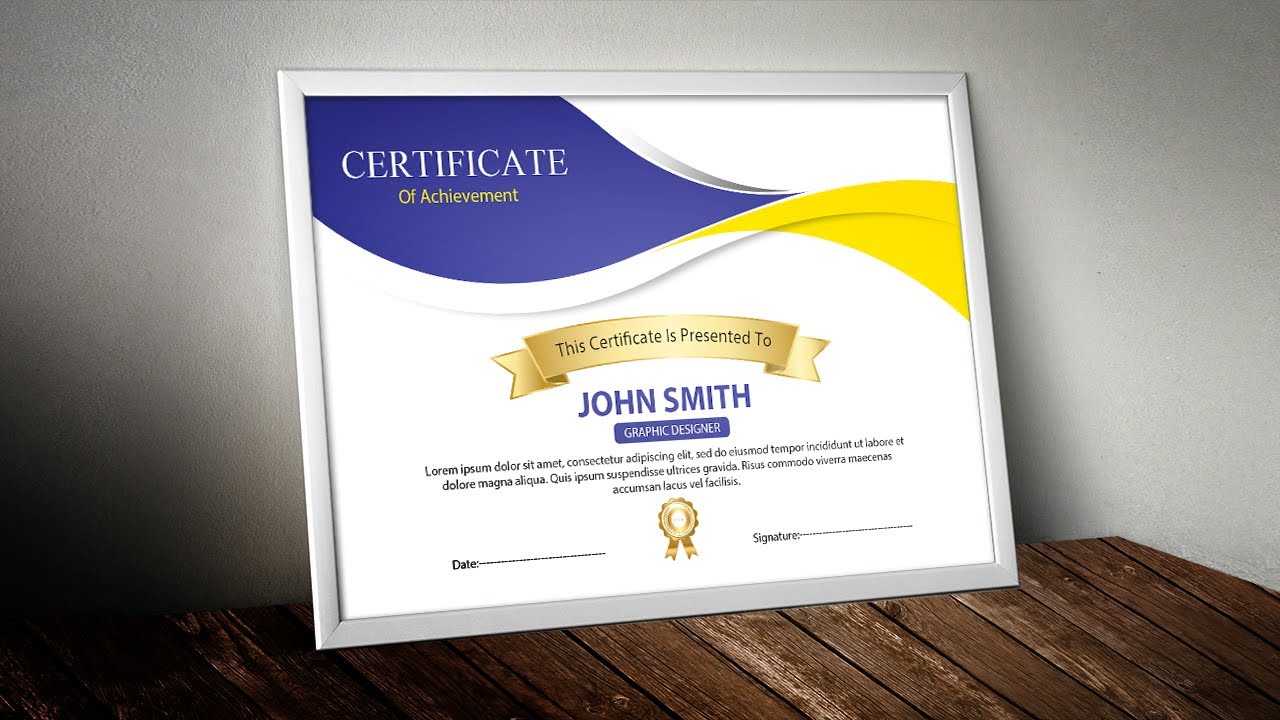 How to Design Certificate Template - Photoshop Cc Tutorial - YouTube