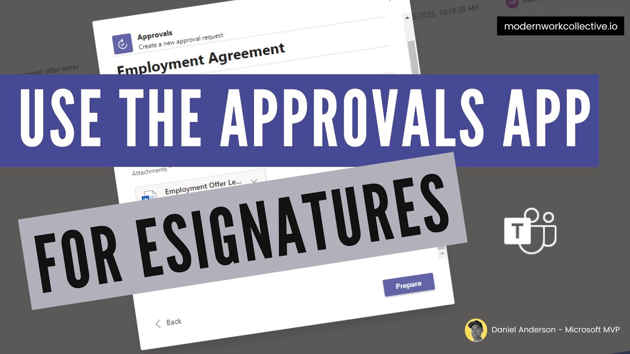 How to use the Approvals App in Microsoft Teams for eSignatures - YouTube