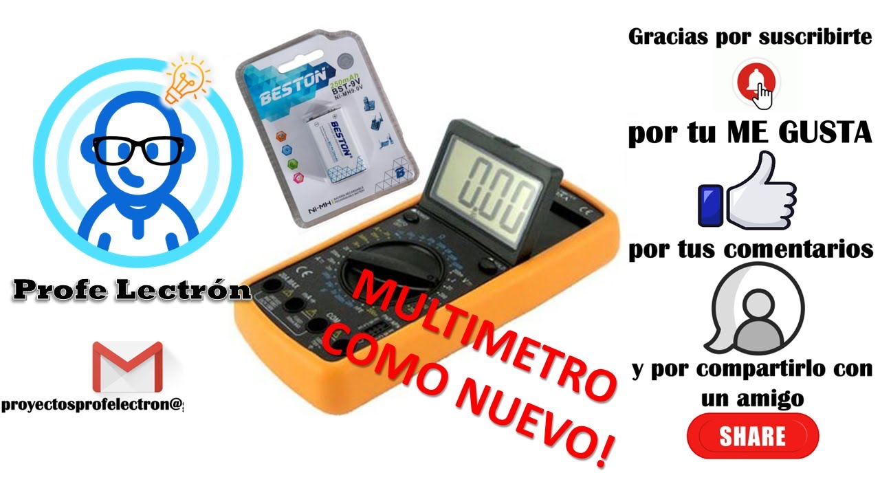 Como cambiar la bateria de tu multimetro| Tutorial Paso a Paso con Profelectrón - YouTube