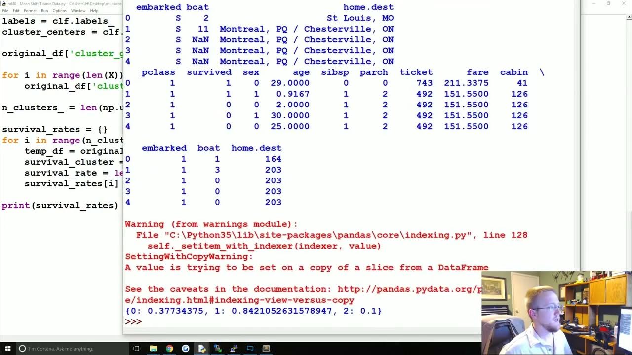 40 Mean Shift with Titanic Dataset Practical Machine Learning Tutorial with Python p 40 red manc ...